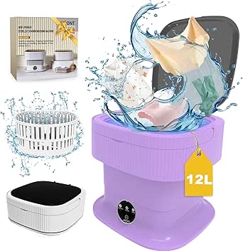 Amazon.com: Mini Washing Machine, 12L Foldable Portable Washer and ...