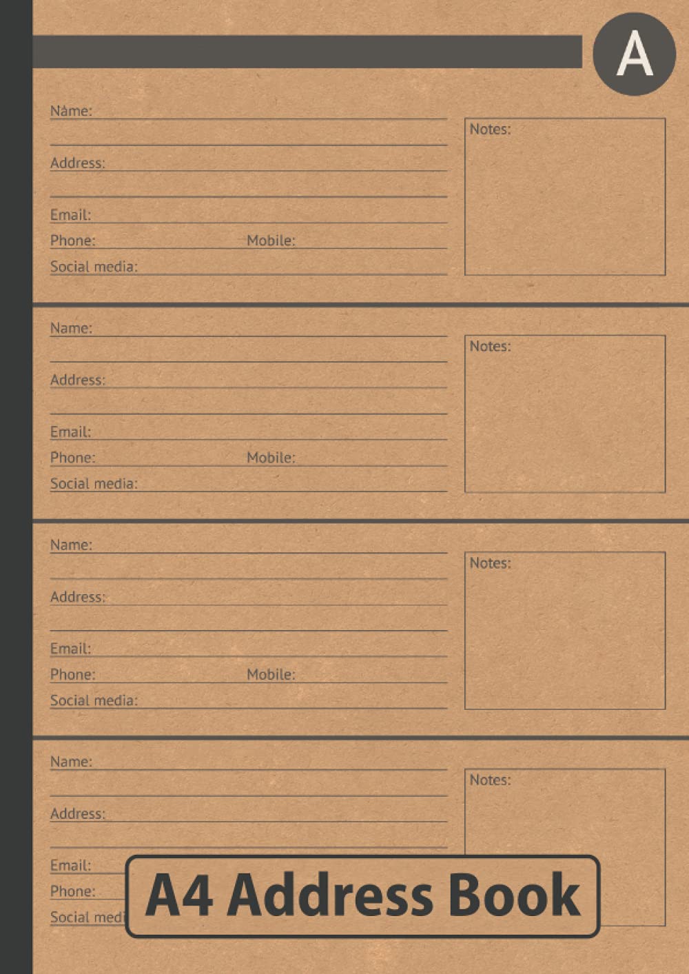 A4 Address Book: Alphabetical (A-Z) with 480 Entry Spaces | Name ...