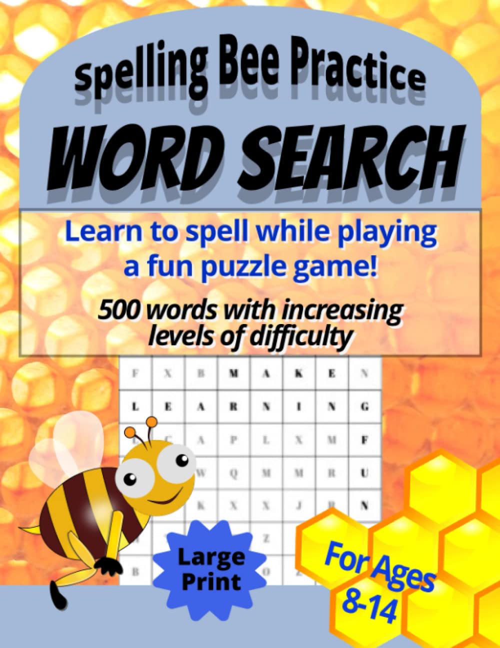 Spelling Bee Practice Word Search Puzzle Book for Smart Kids: 500 Words ...
