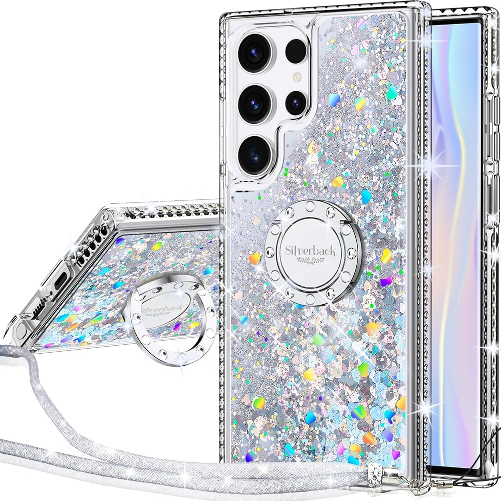 Amazon.com: Silverback for Samsung Galaxy S24 Ultra Case with Ring, Women Girls Bling ...
