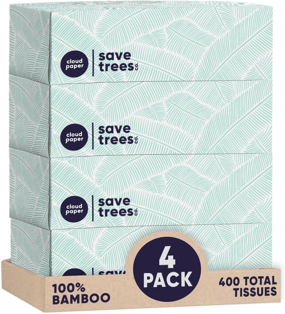 Amazon.com: Cloud Paper Bamboo Facial Tissues - 4 Boxes of Eco-Friendly ...