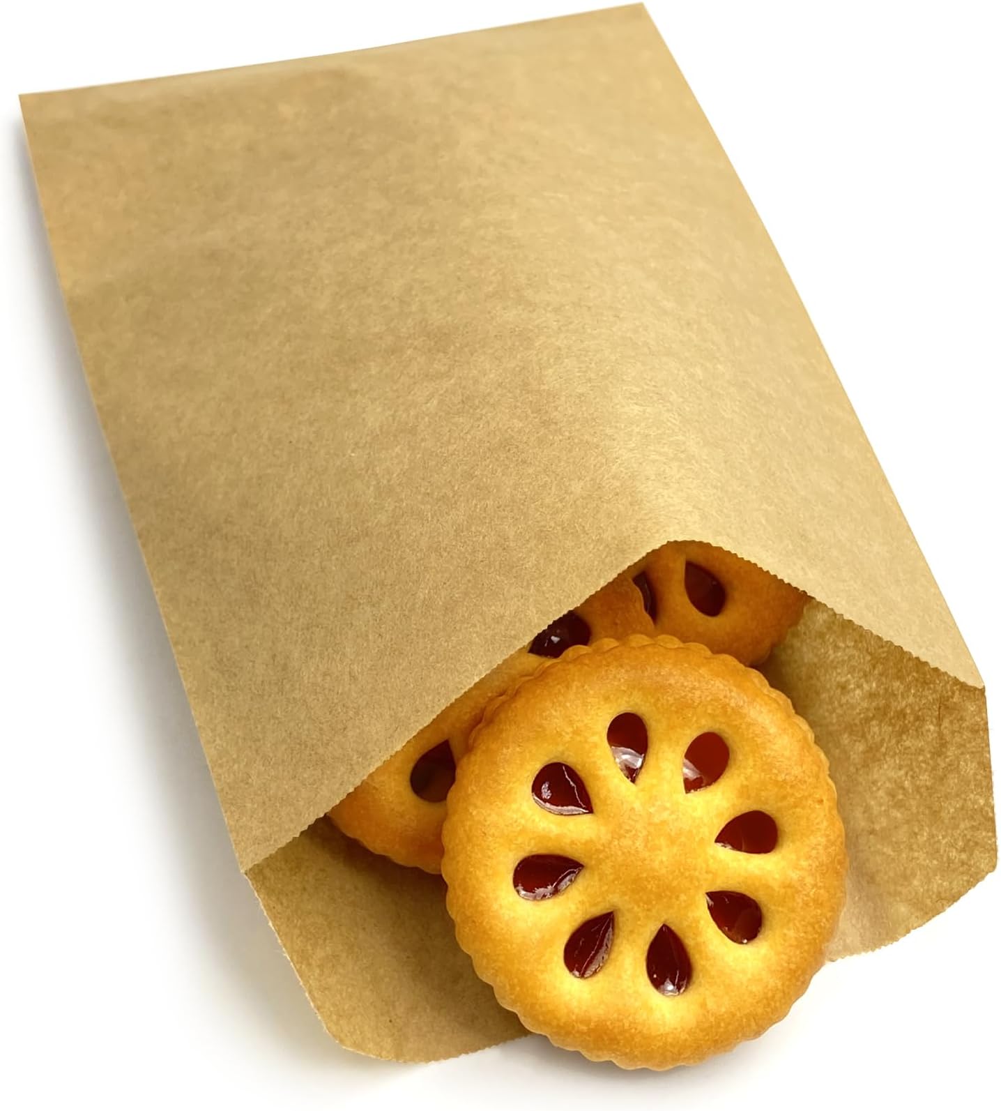 Amazon.com: 200 Pcs Kraft Paper Cookies Bags - Unbleached Small Paper ...