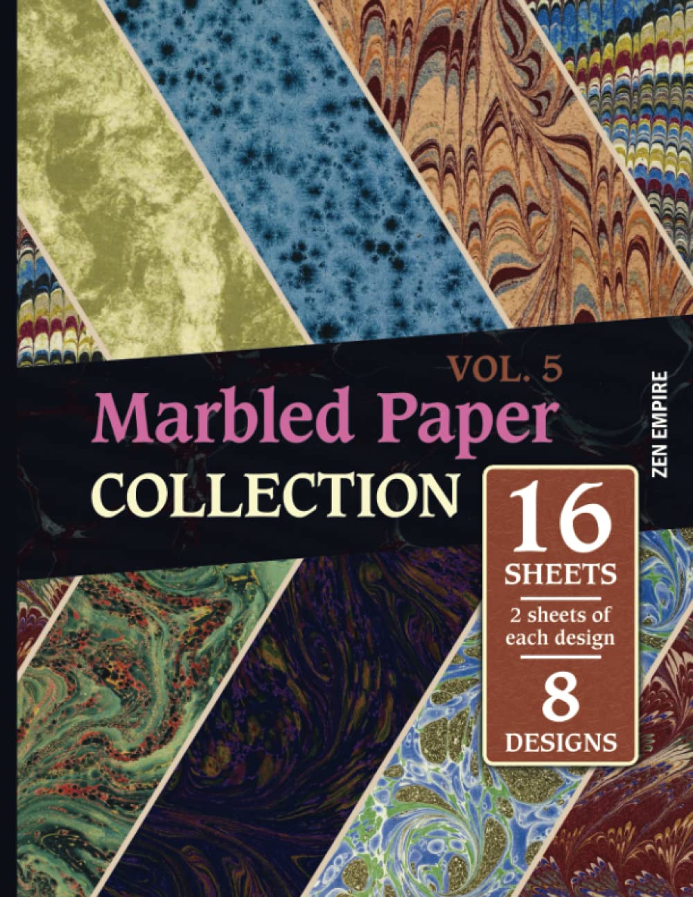 Vintage Marble Paper Collection: 16 Sheets of Antique Marbled Paper for ...