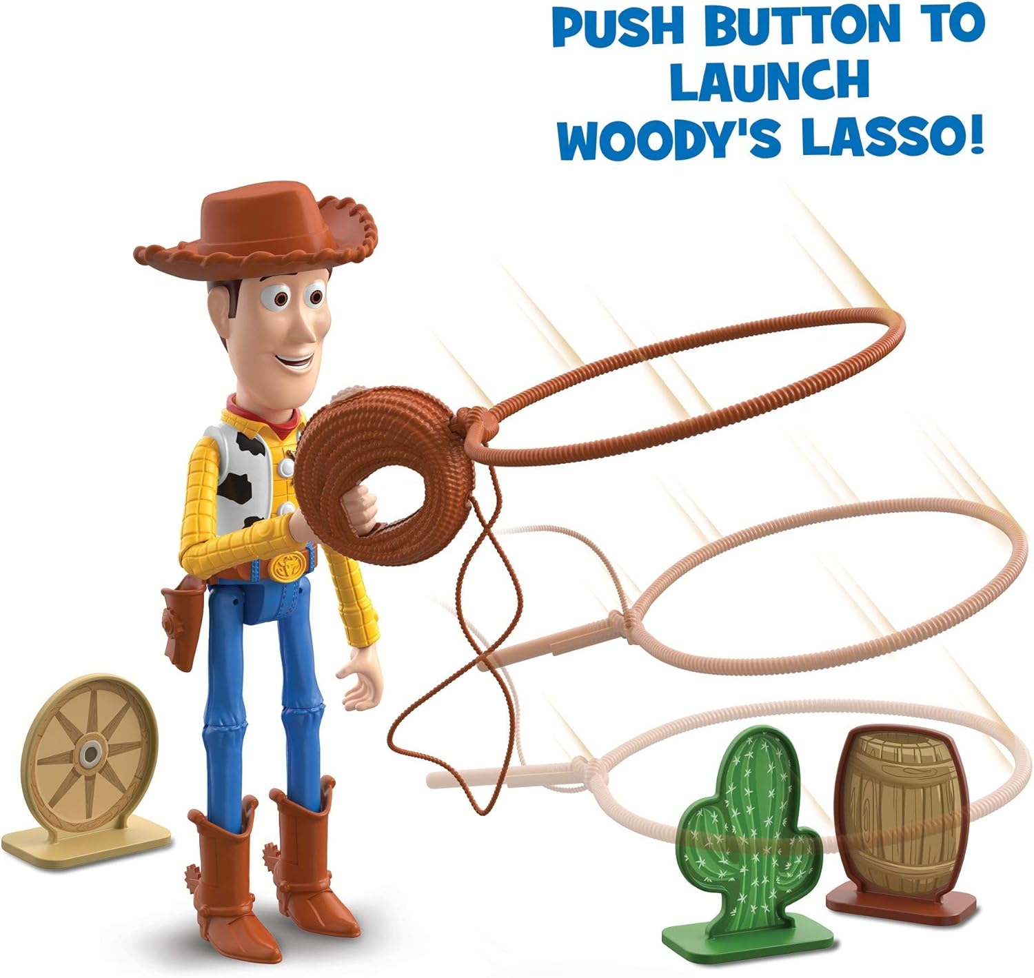 Buy Disney Pixar Toy Story Launching Lasso Woody Talking Feature Figure ...