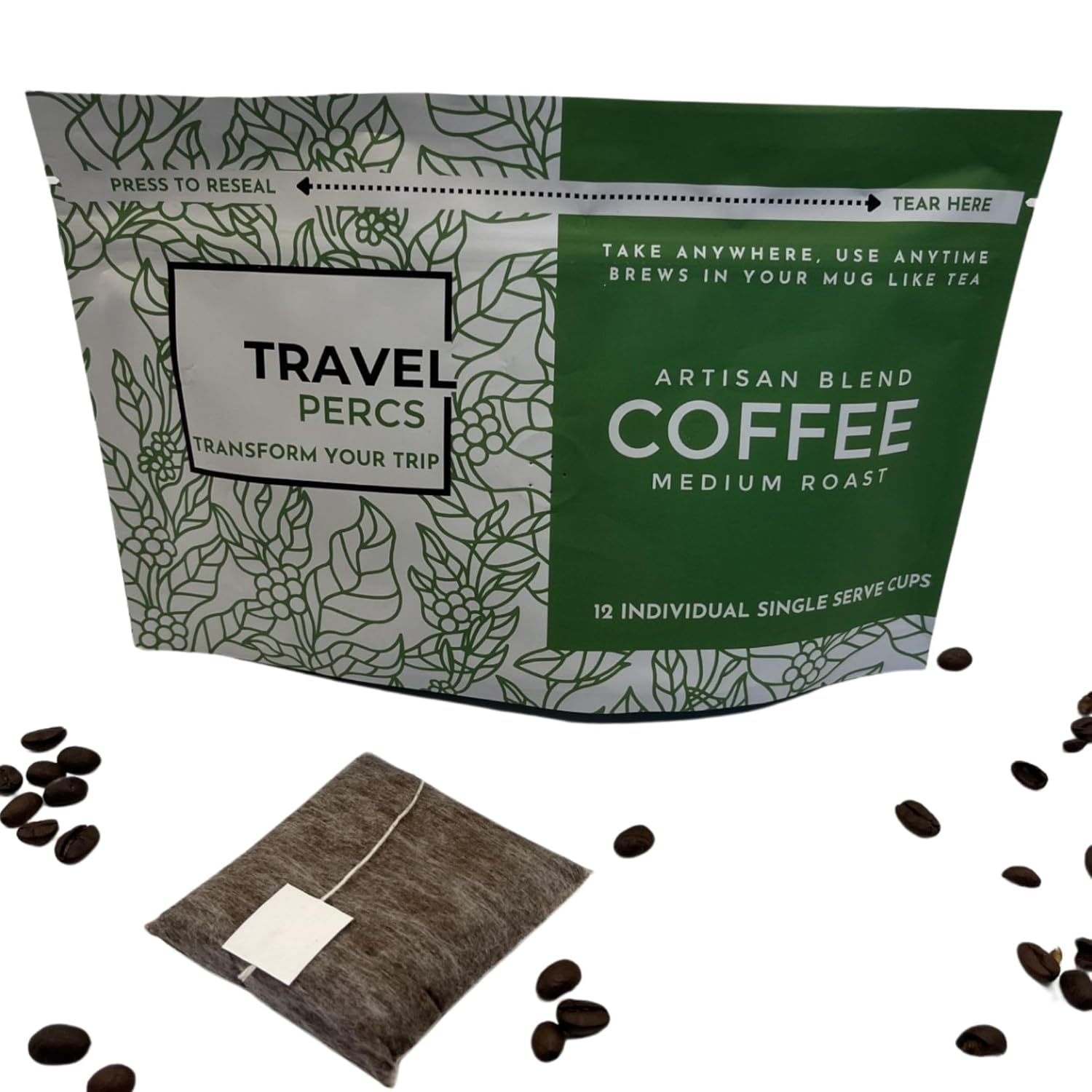 Amazon.com : Travel Percs Single Serve Portable Coffee Sachets ...