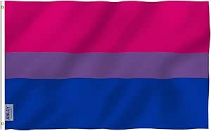 ANLEY Fly Breeze 3x5 Foot Bi Pride Flag - Vivid Color and UV Fade Resistant - Canvas Header and ...