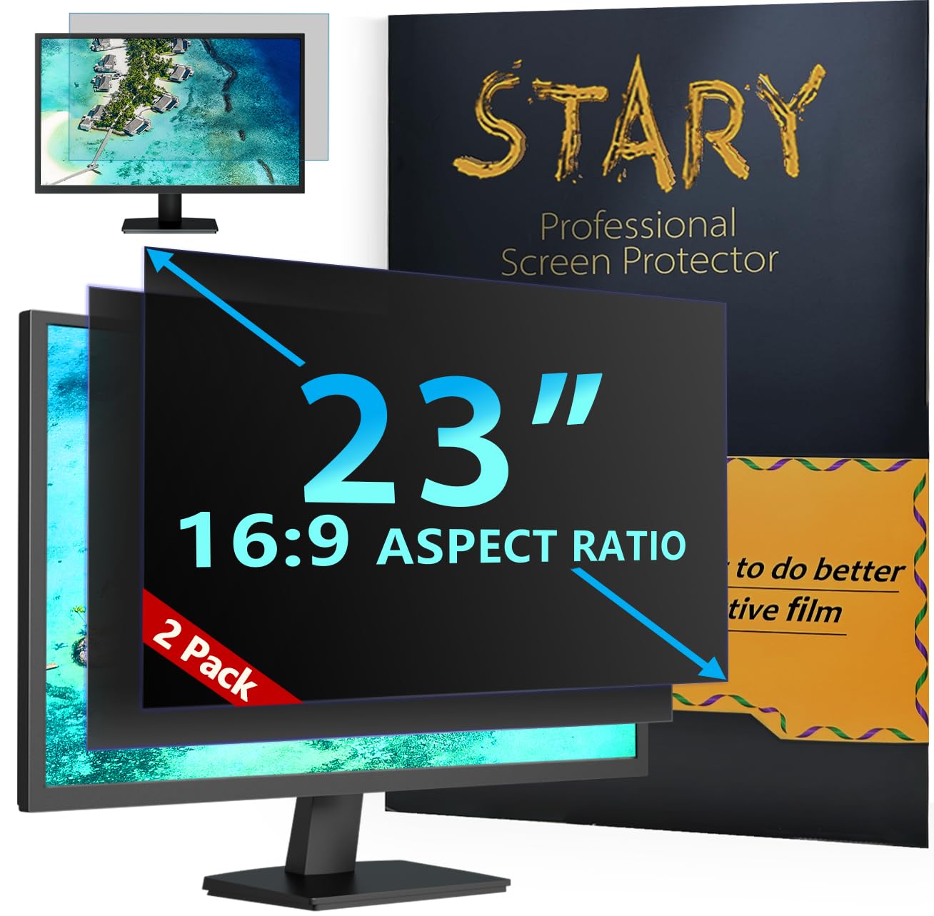 [2 Pack] Computer Privacy Screen 23 Inch Filter for 16:9 Widescreen ...
