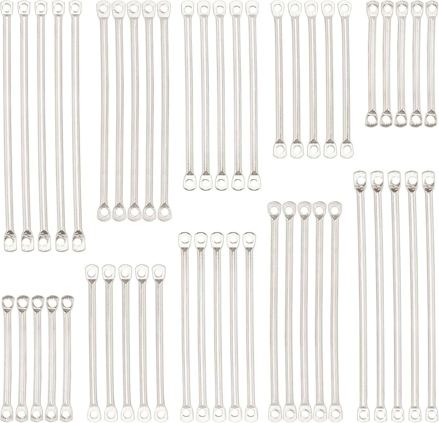 Amazon.com: SUNNYCLUE 1 Box 150Pcs 5 Size Bar Link Charm Iron Earring ...