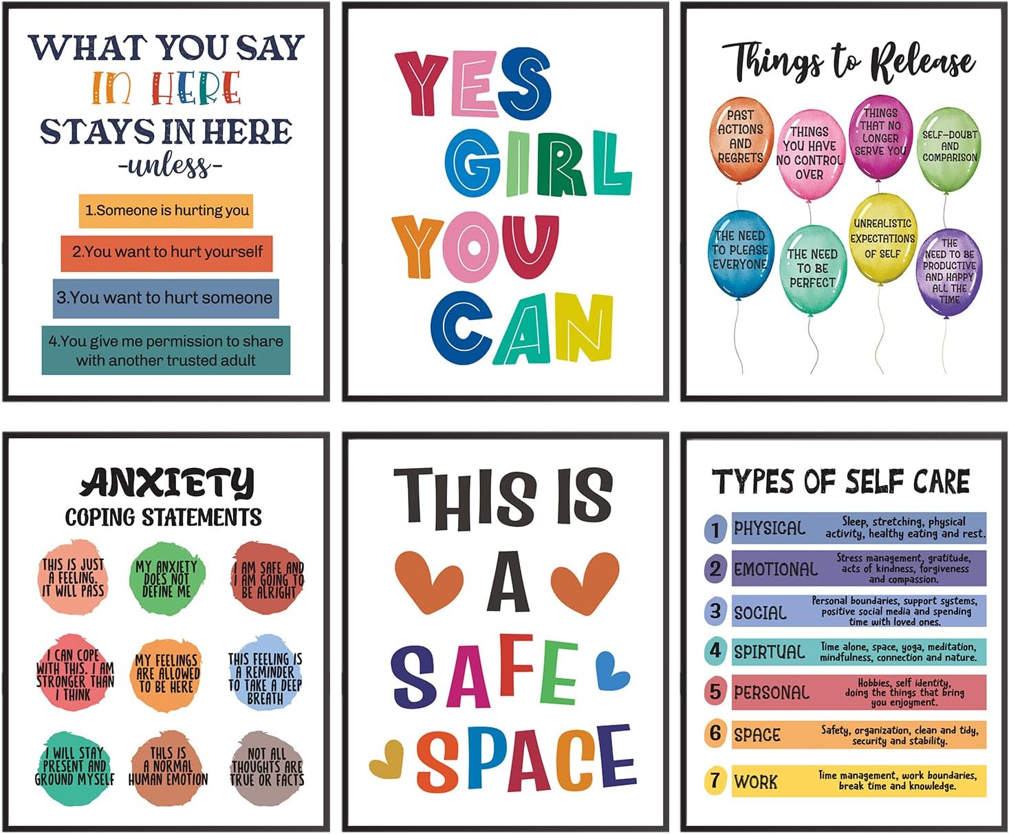 Amazon.com: Mental Health Education Wall Art Poster Positive ...