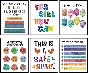 Amazon.com: Mental Health Education Wall Art Poster Positive ...