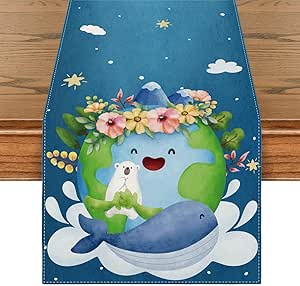 Amazon.com: Earth Day Decorations Earth Day Table Runner Earth Day ...