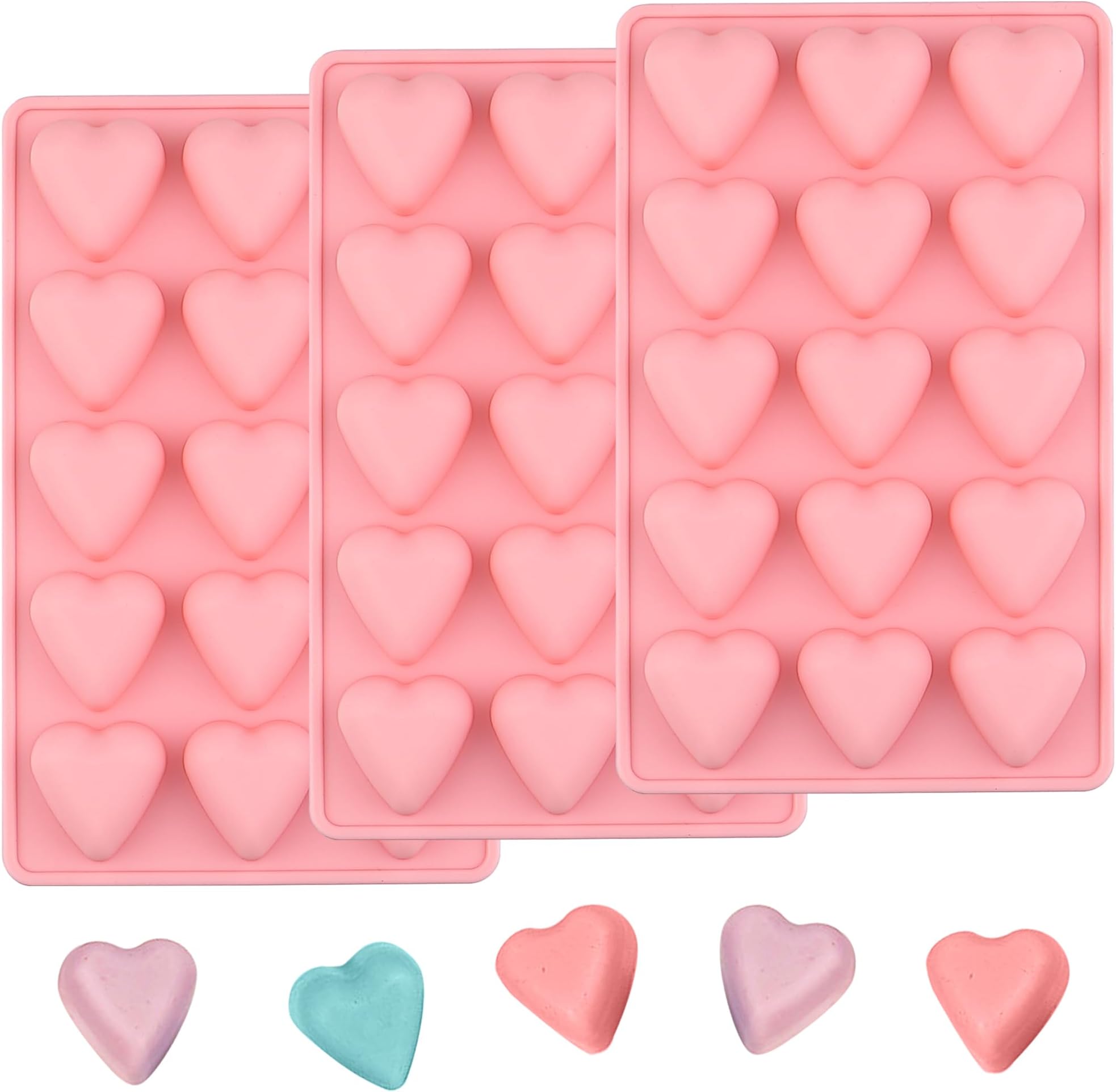 Amazon.com: Heart Shaped Silicone Candy Molds Set of 3 For Resin Art ...