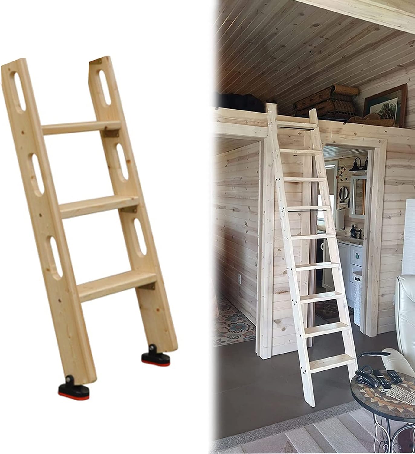 Bunk Bed Ladder Natural Wooden Bunk Bed Ladder Only, Heavy Duty Rv ...