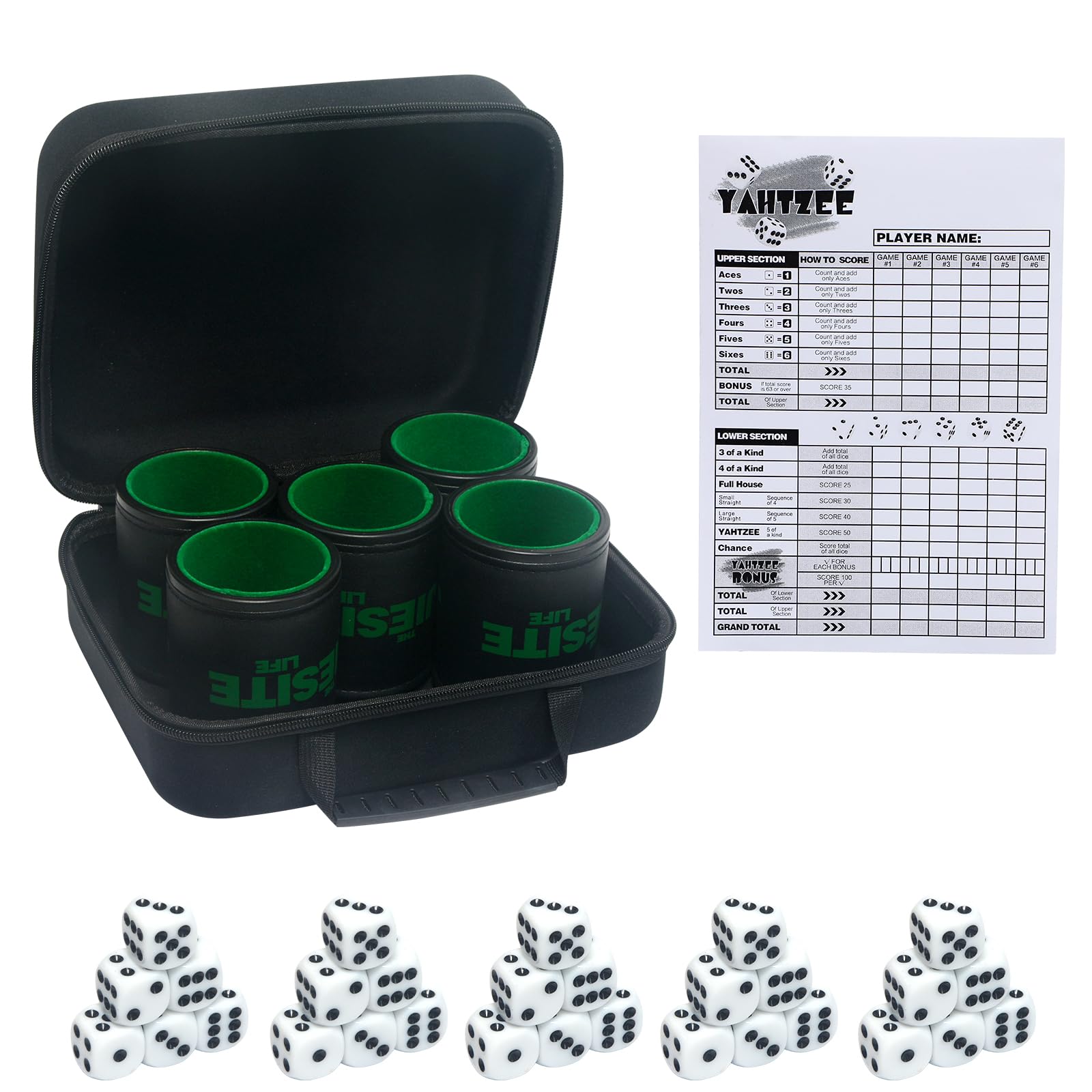 Amazon.com: JIESITE Leather Dice Cup Set Lined Quiet Dice Shaker Cup ...