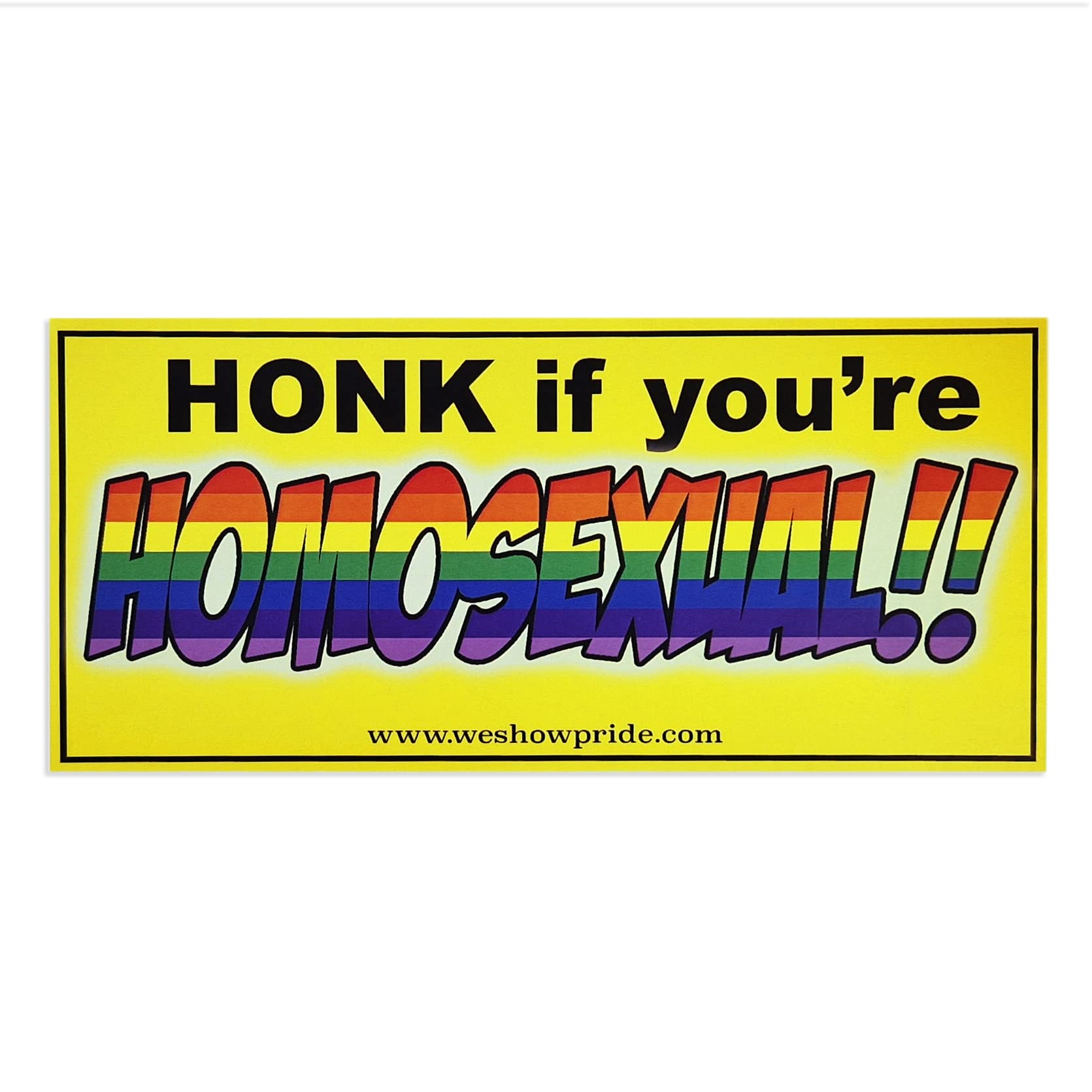 Gay Pride Novelty Bumper Stickers Honk if Your Homosexual : Amazon.co ...