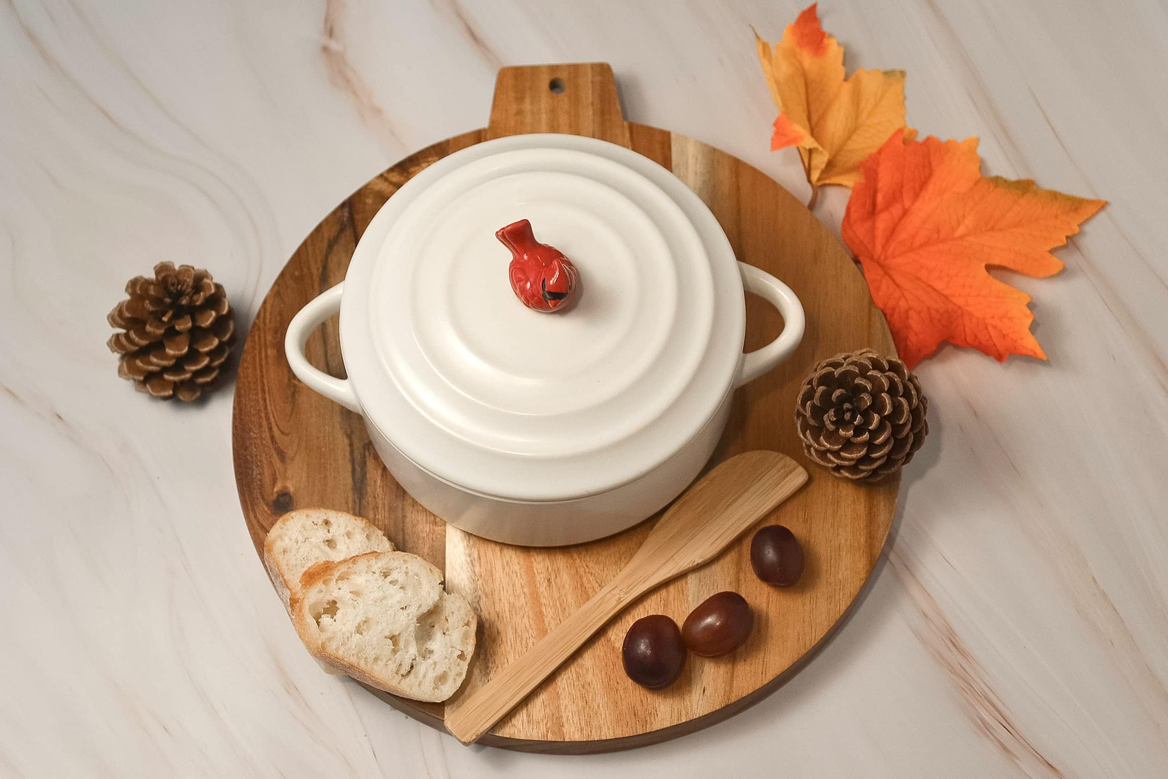 Amazon.com: Twine Ceramic Brie Baker with Acacia Wood Spreader, Brie ...