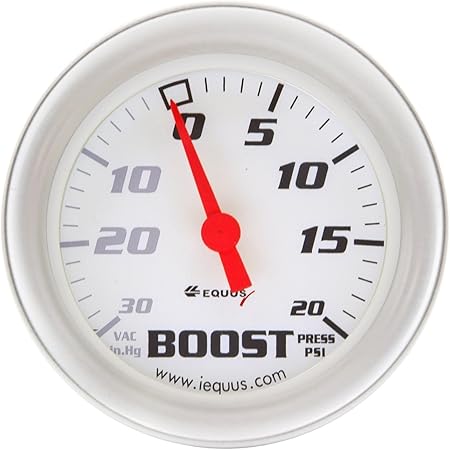Amazon.com: Equus 8457 2-5/8" Vacuum/Boost Gauge, White with Aluminum ...