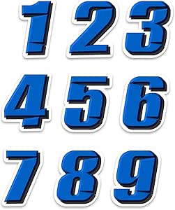 Amazon.com: KETABAO 3 pcs 3D Die Cut Digit Number Custom Racing Number ...