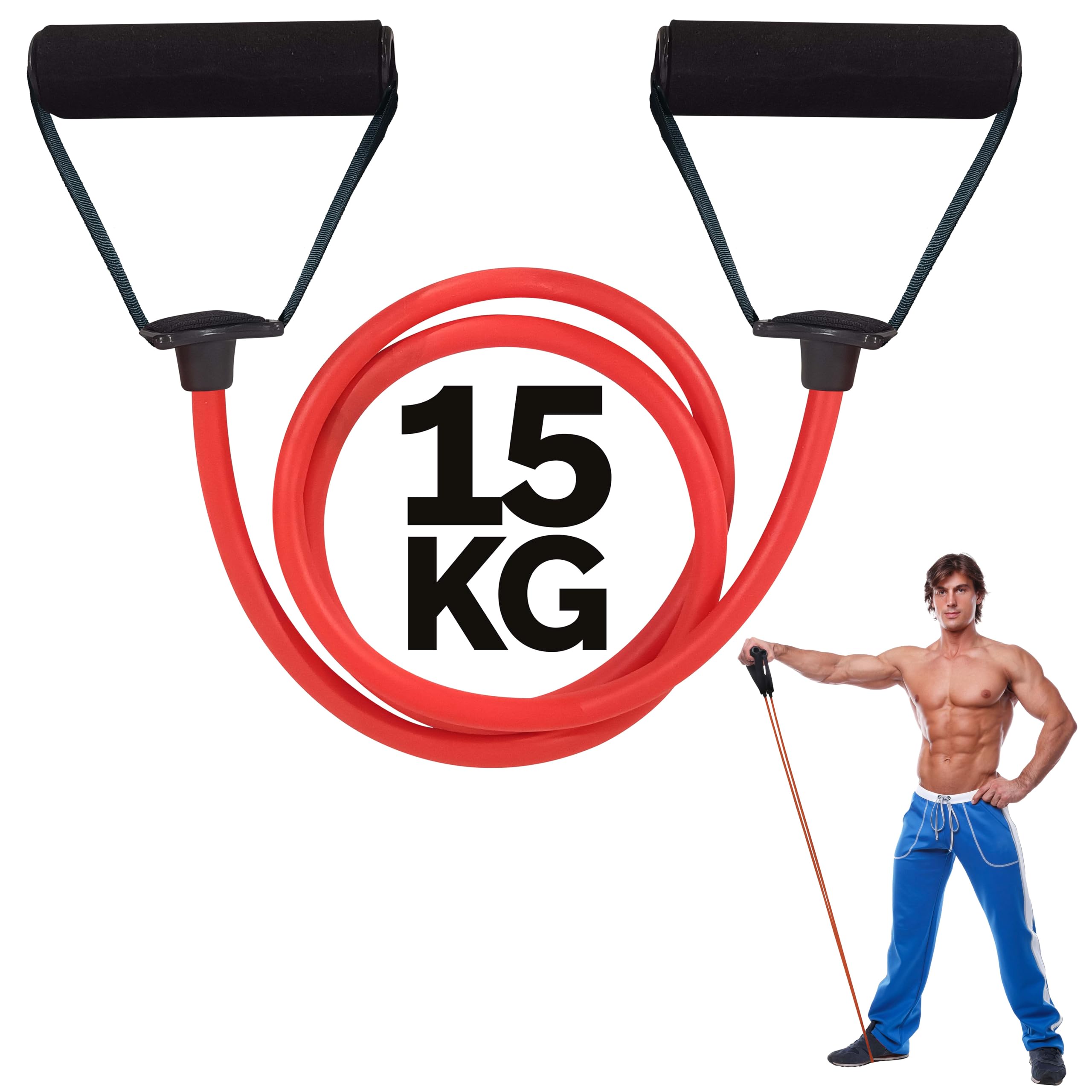 Amazon.com: Leader Sportz Resistance Tube with Foam Handles, Door ...