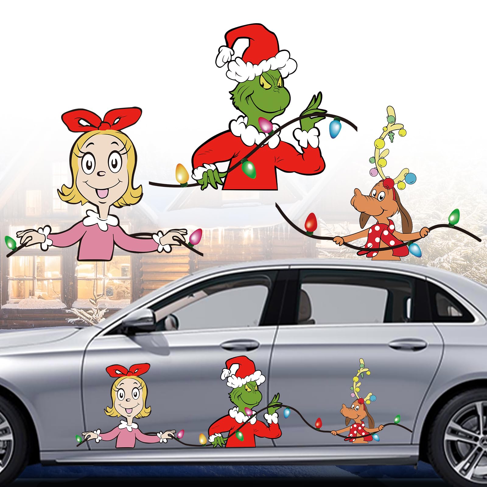 Amazon.com - Christmas Car Decals Decorations, 3 Pcs Waterproof Cute ...