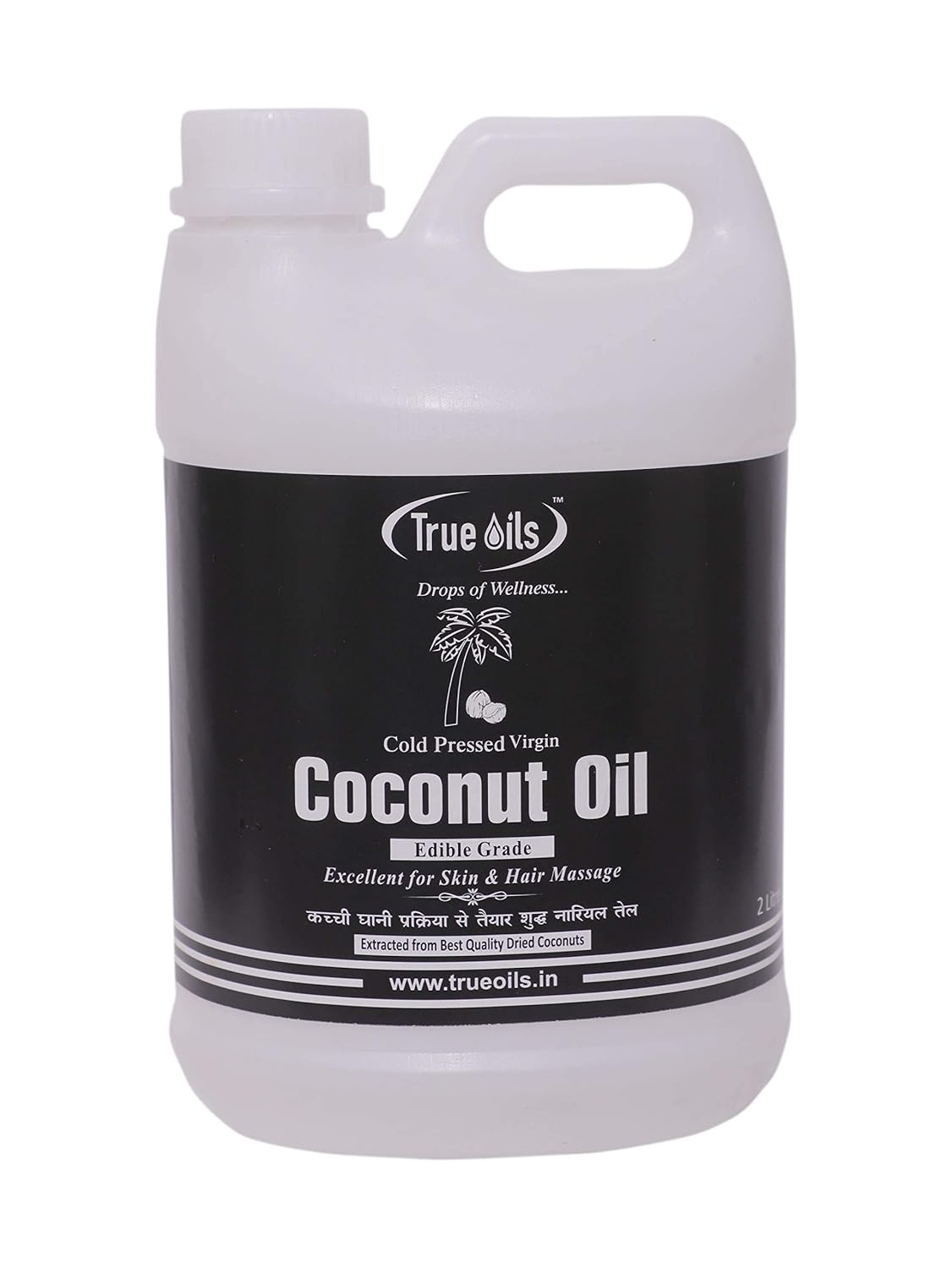 True Oils Coconut Oil For Hair Growth,Skin Care,Cooking&Healthy ...
