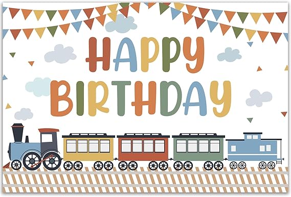 Amazon.com : Sursurprise Vintage Train Birthday Party Decorations ...