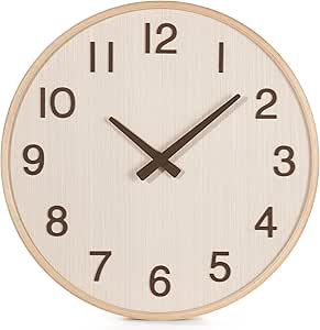 Amazon.com: WONZOM Modern Wall Clock, 12 Inch Wood Kitchen Accessories ...