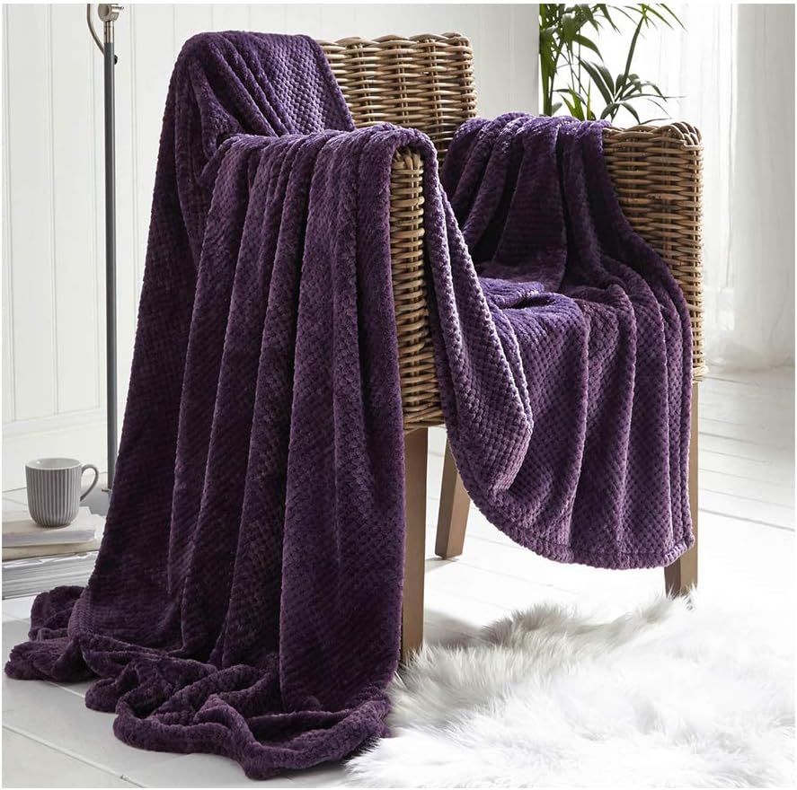 Rohi Blankets Bedspread Purple Plum Throw- Luxury King Bed Fleece ...
