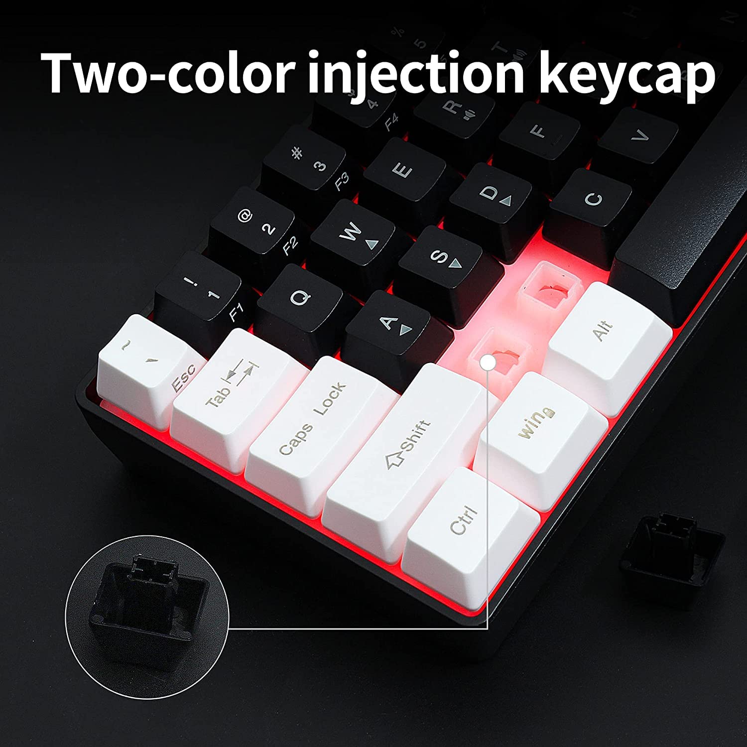 Buy Snpurdiri 60% Wired Gaming Keyboard, True RGB Mechanical Feeling ...