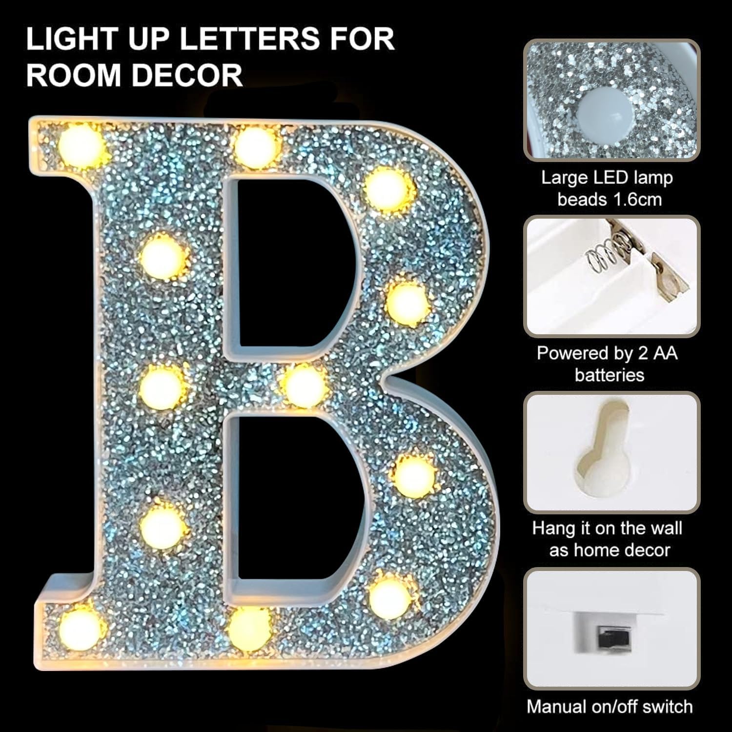 ZUOVAOV BABY – Letras iluminadas de marquesina, luz decorativa LED ...