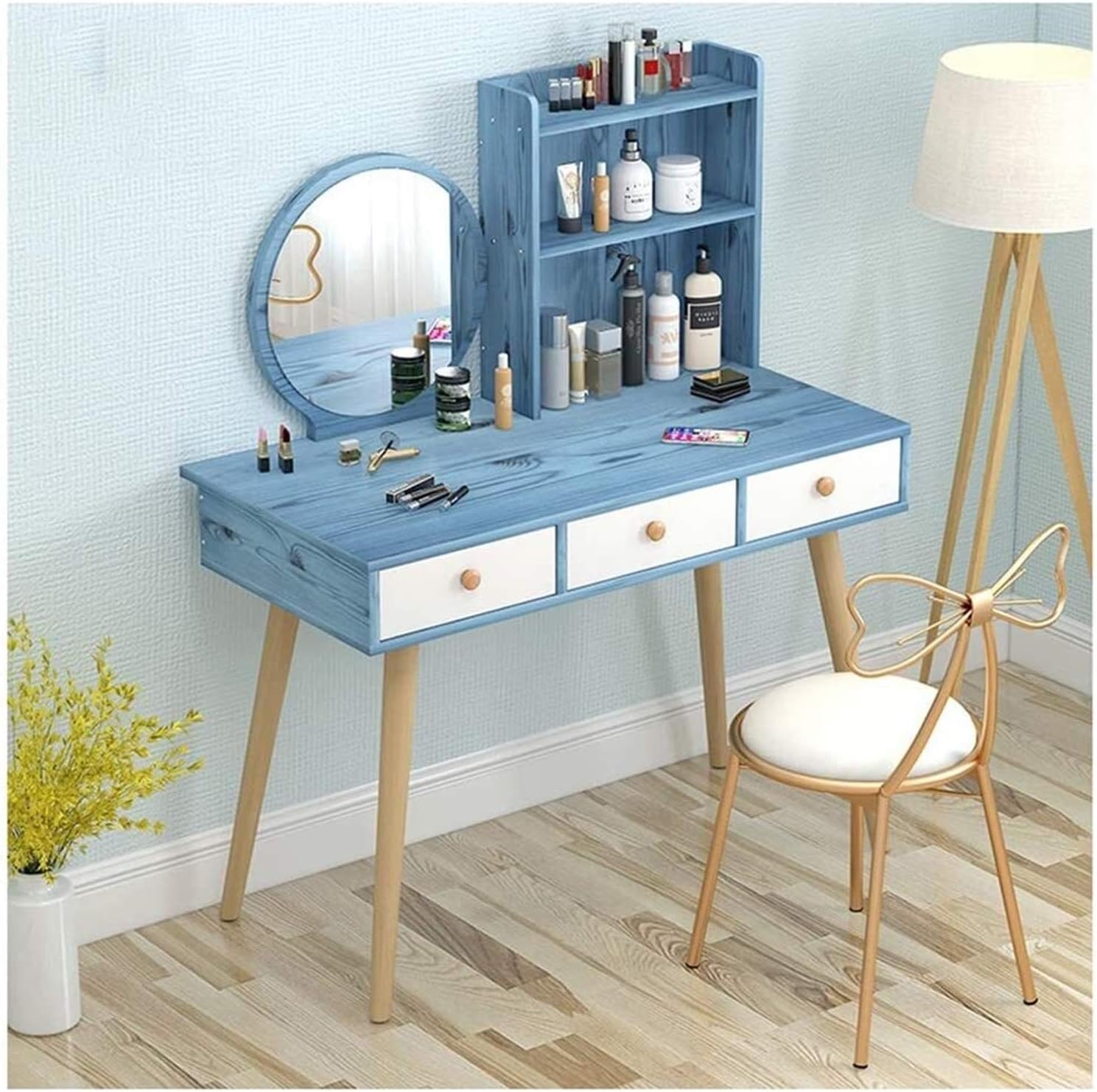 Amazon.com: Vanity Dressing Table Set, Makeup Vanity Table Bedroom ...