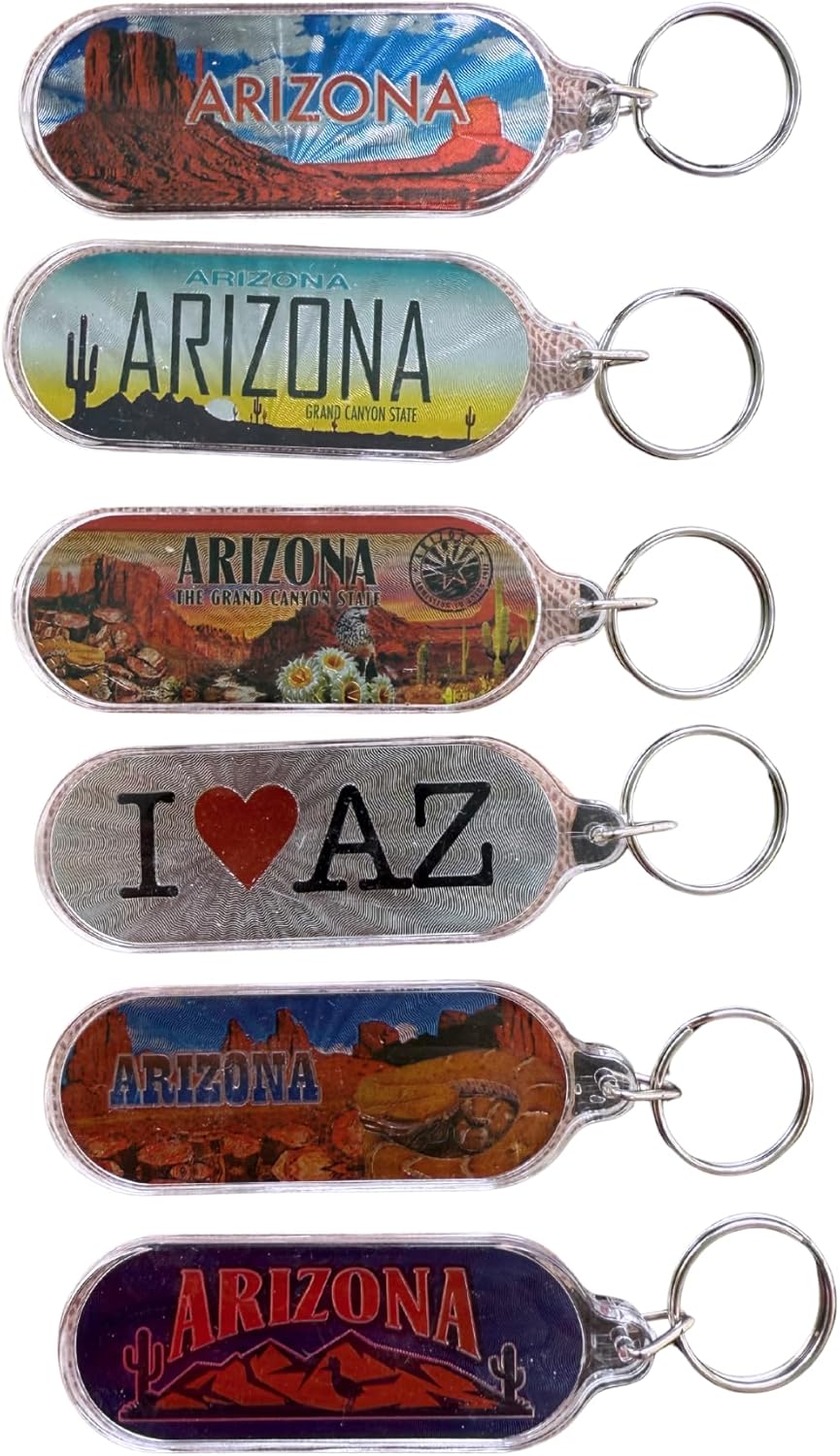 Arizona Souvenir Keychain Set of 6 – Grand Canyon & Desert Scenery ...