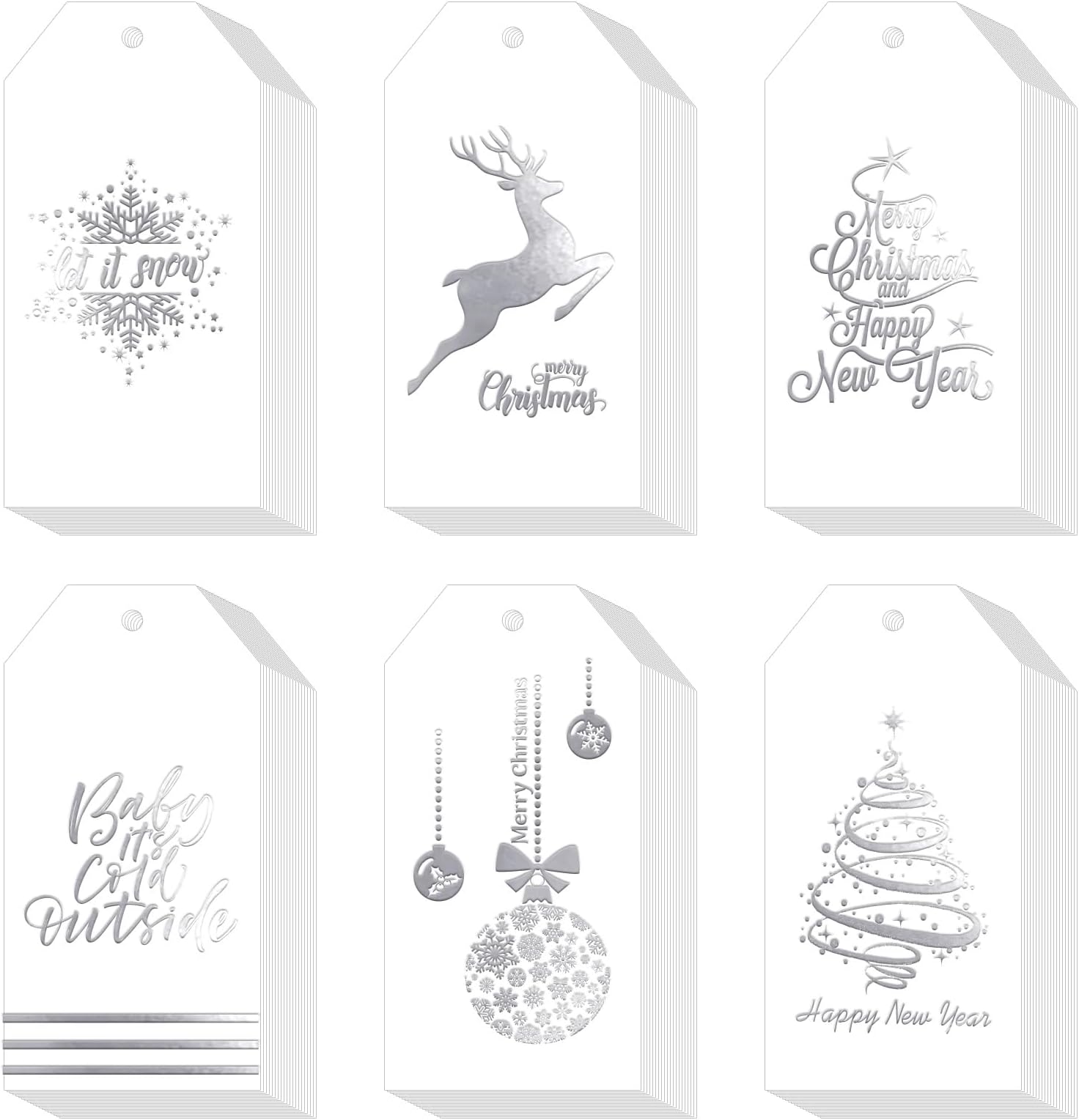 Amazon.com: Silver Foil Snowflake Address Labels / Gift Tags - 120 ...