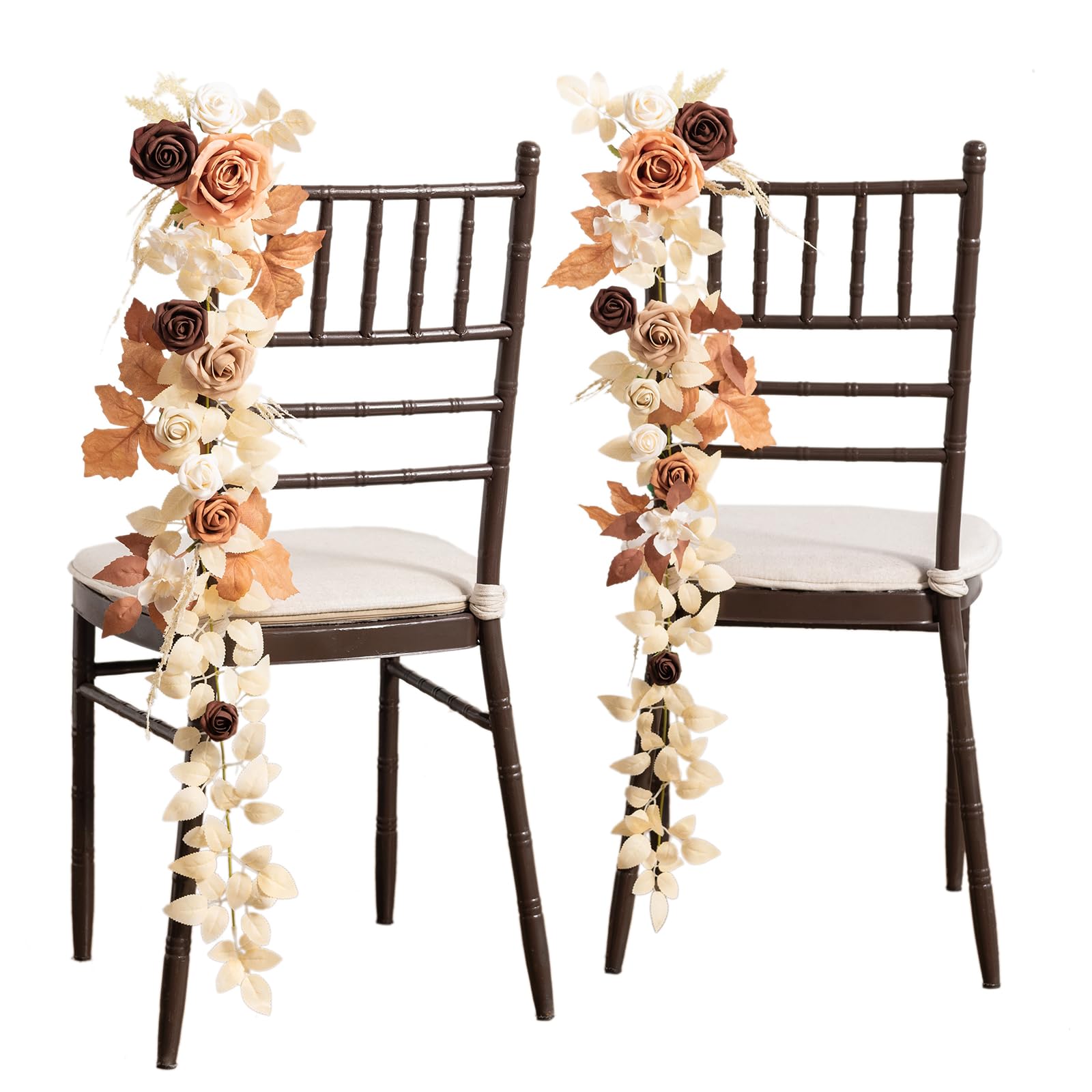 Amazon.com: Ling's Moment Fall 10pcs Wedding Chair Decorations Aisle ...