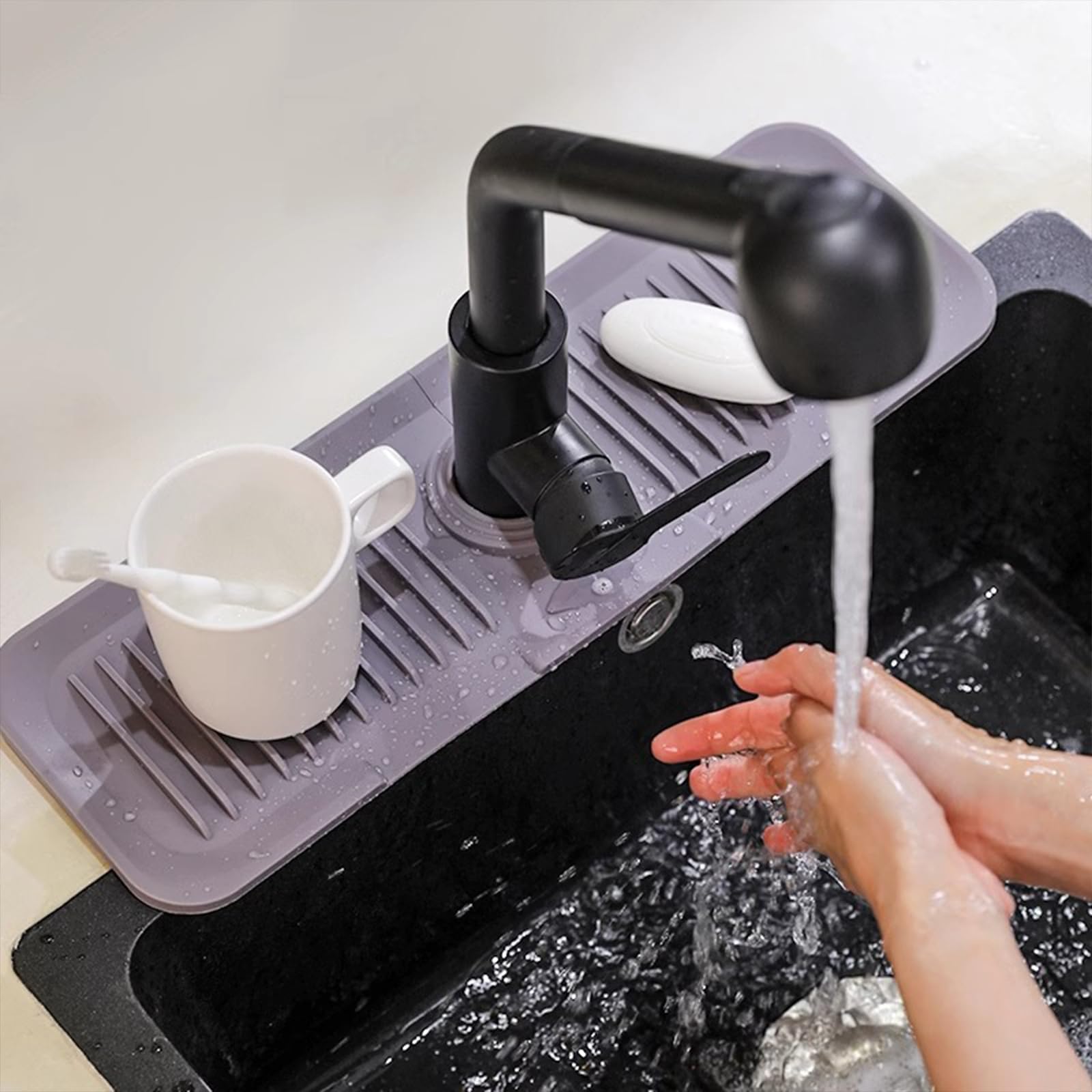 Amazon.com: Kitchen Sink Splash Guard, Upgraded Faucet Mat for Kitchen ...