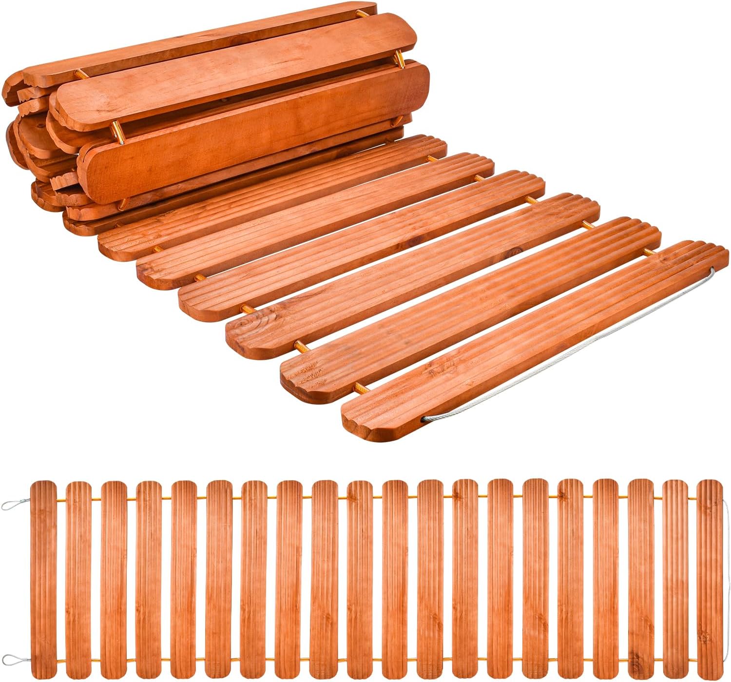 Amazon.com : La Vane 12 Feet Wooden Garden Pathway, 22 inch Extra Wide Outdoor Roll Out Wood ...