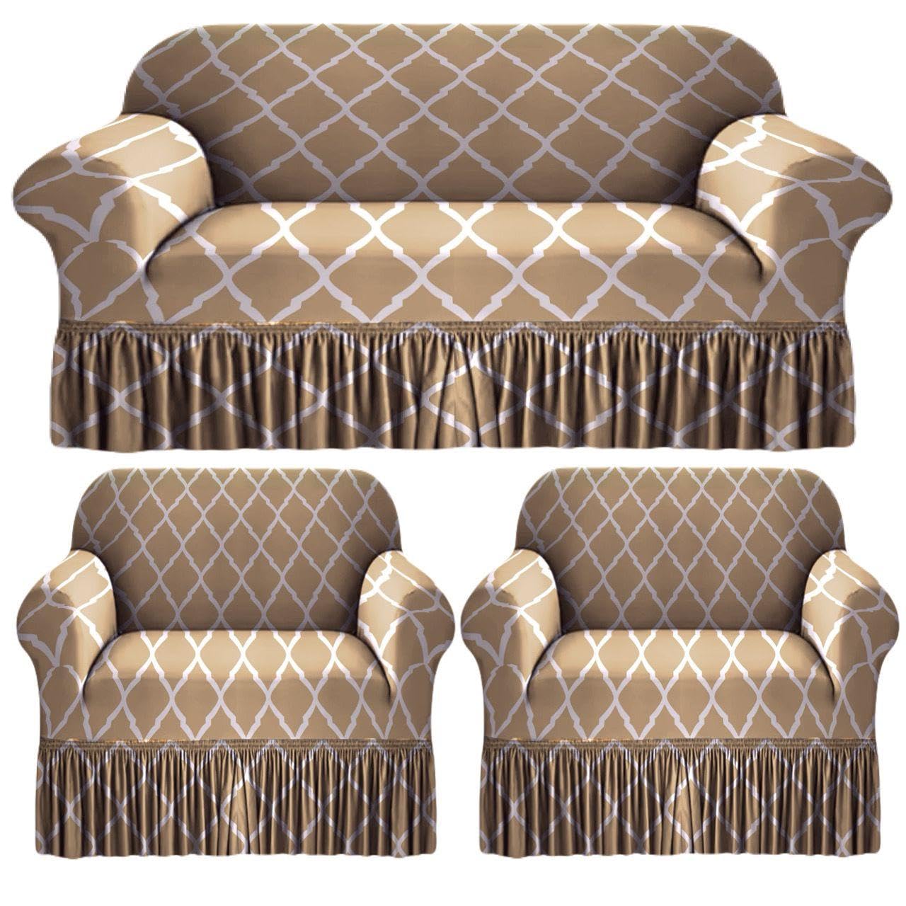 WEEHOMEZ Sofa Cover 5 Seater Fully Covered Universal Polycotton Spandex ...