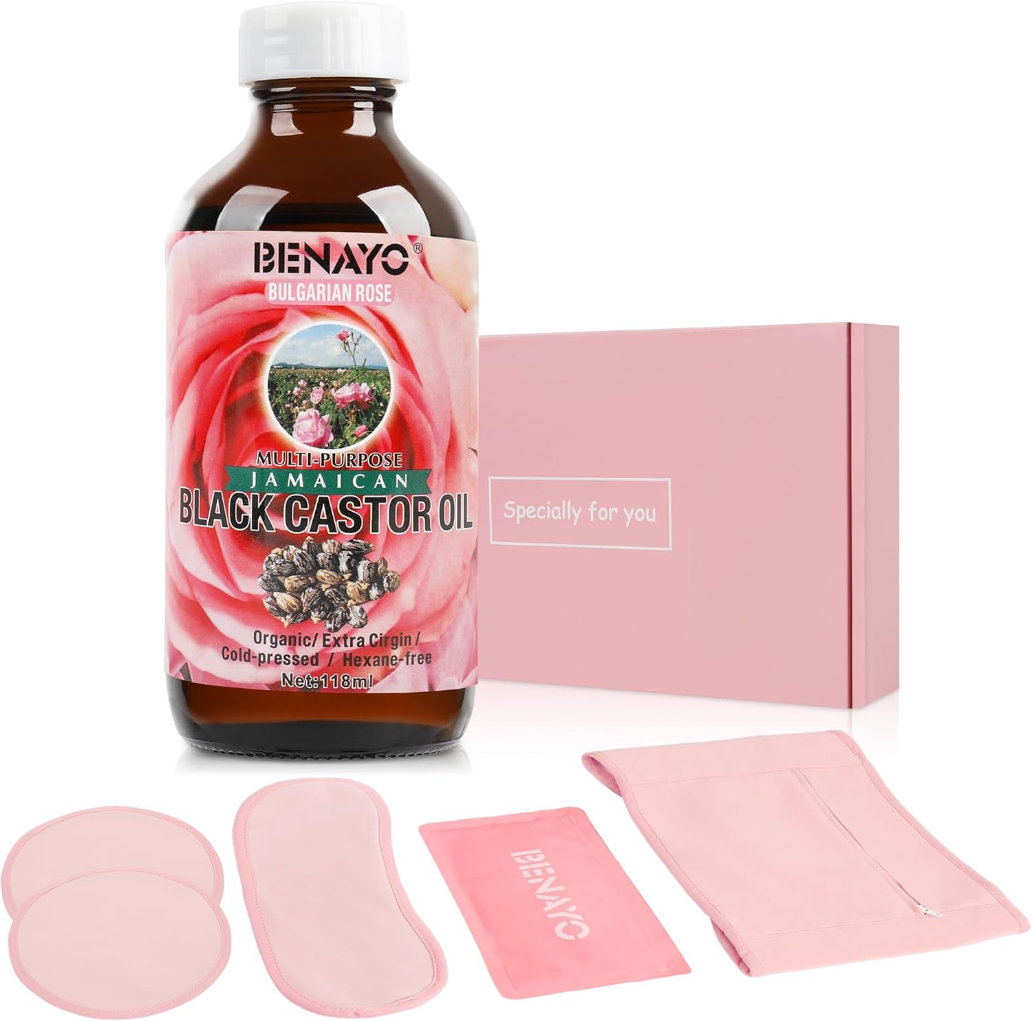 Amazon.com : 6PCS Castor Oil kit for Women Gifts,Cold Pressed Organic ...