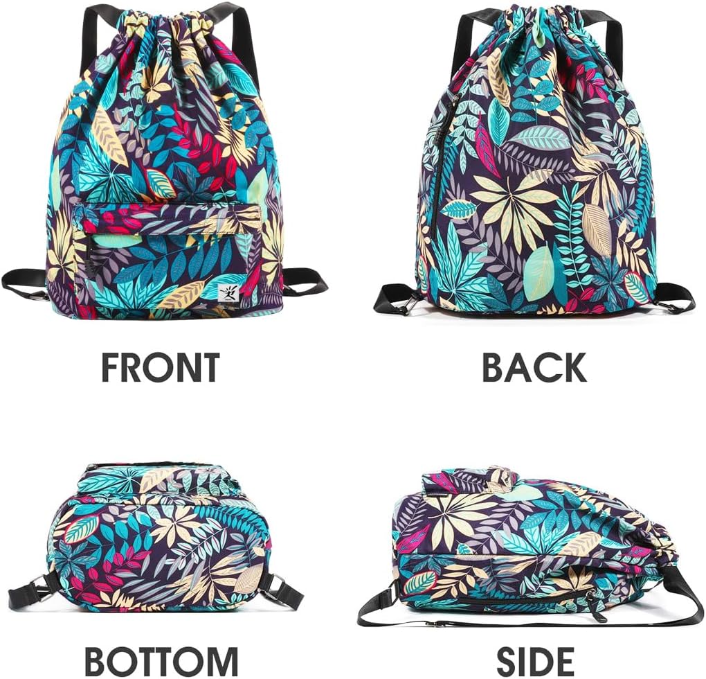 Waterproof Drawstring Bag, Gym Bag Sackpack Sports Beach Backpack for ...