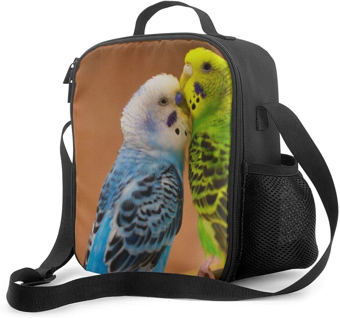 Lunch Bag Shoulder Bag,Budgies Birds Parrots Insulated Lunch Box with ...