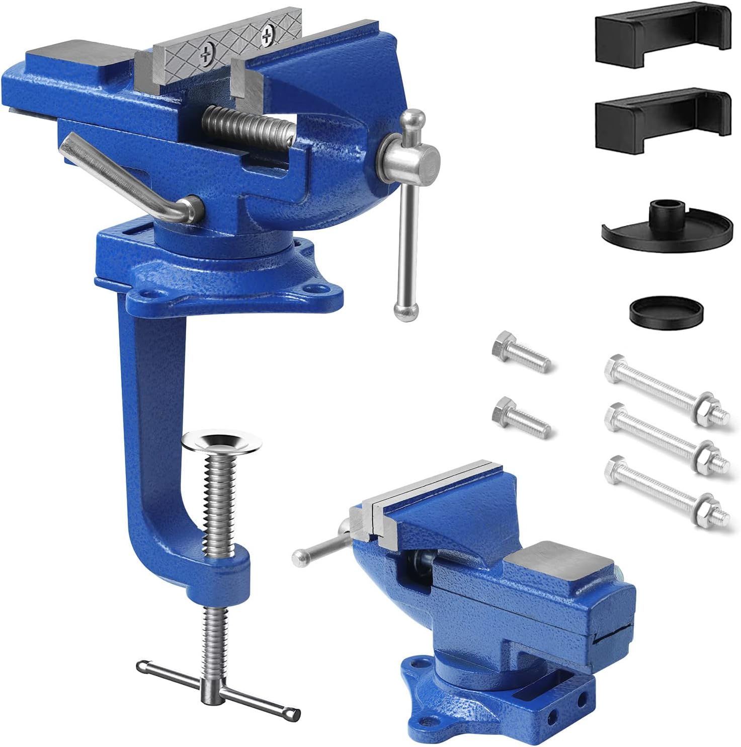 Goplus® Bench Vise Swivel 3" Tabletop Clamp Vice Tilts Rotate 360 ...