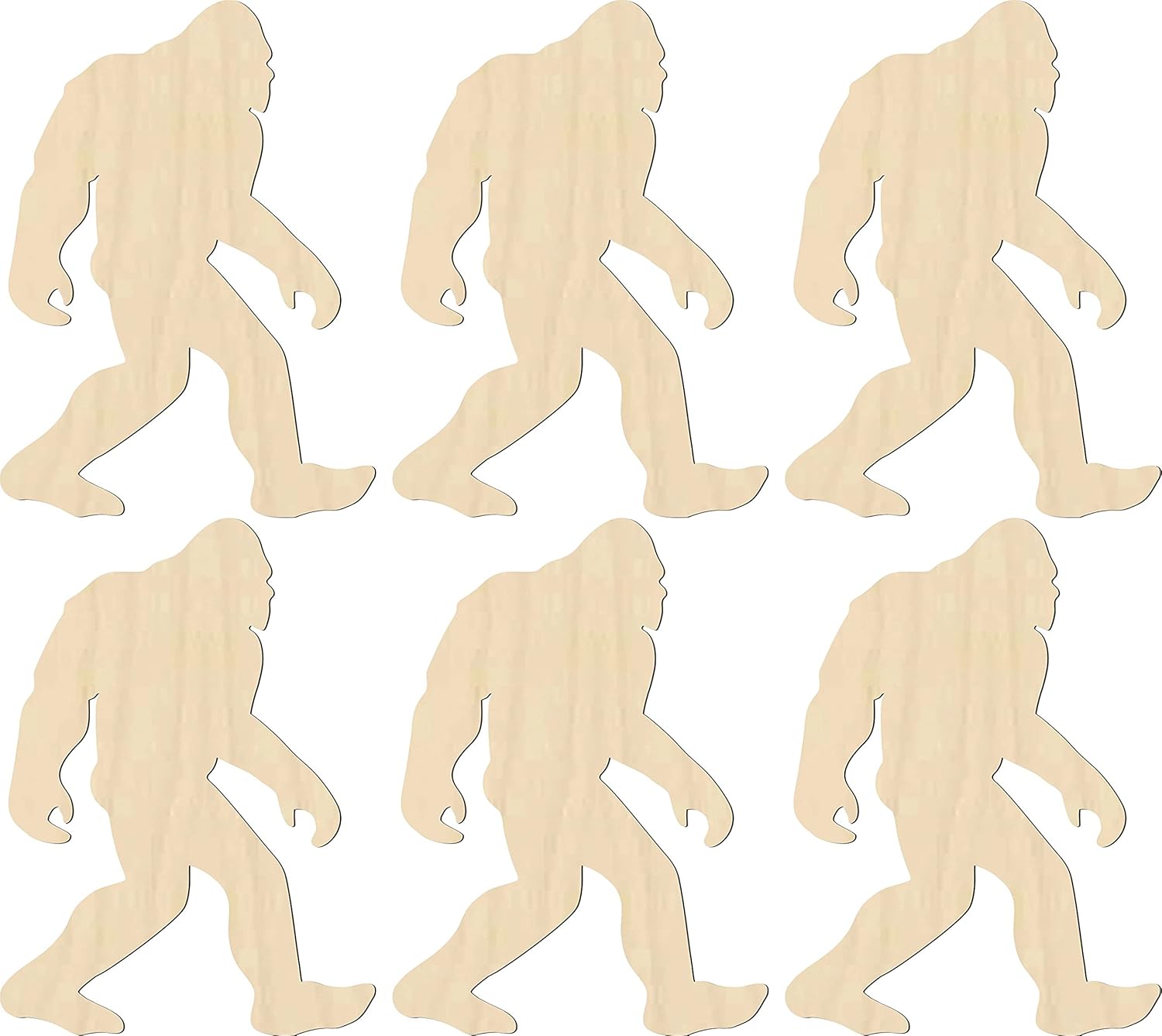 Amazon.com: 4" Sasquatch Bigfoot - 6 Pack - Wood Cutout Shape 4 Inches ...