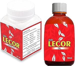 Amazon.com: fall Lecor Vitiligo Capsule - 60 Cap + LECOR OIL-50ml ...