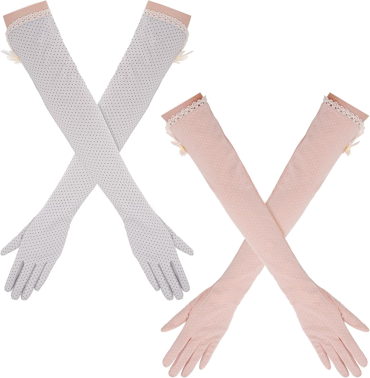 Yymobt UV Long Sun Gloves Driving Gloves for Women Sun Protection Non ...