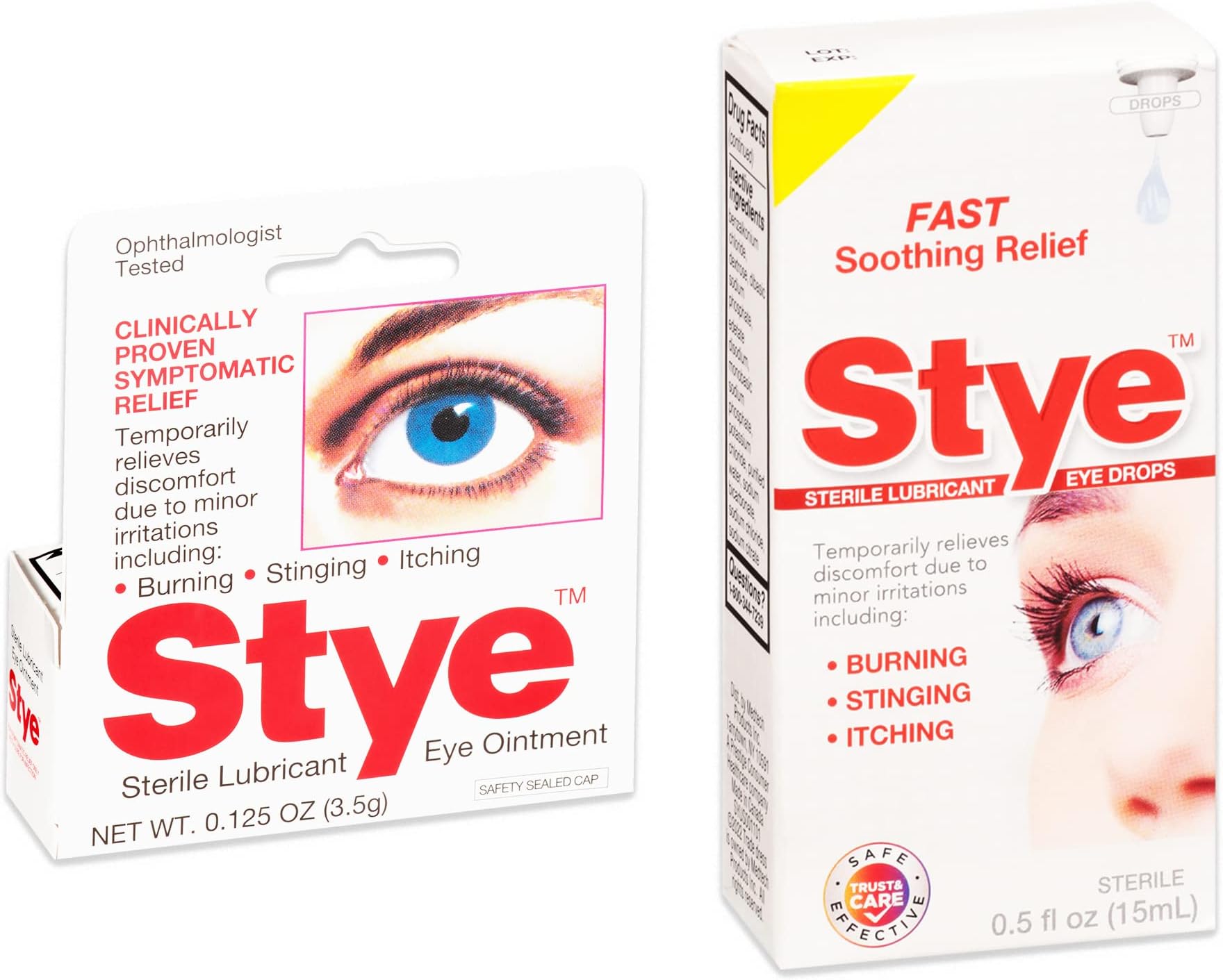 Amazon.com: Stye Lubricant Eye Ointment 0.125oz + Lubricant Eye Drops 0 ...