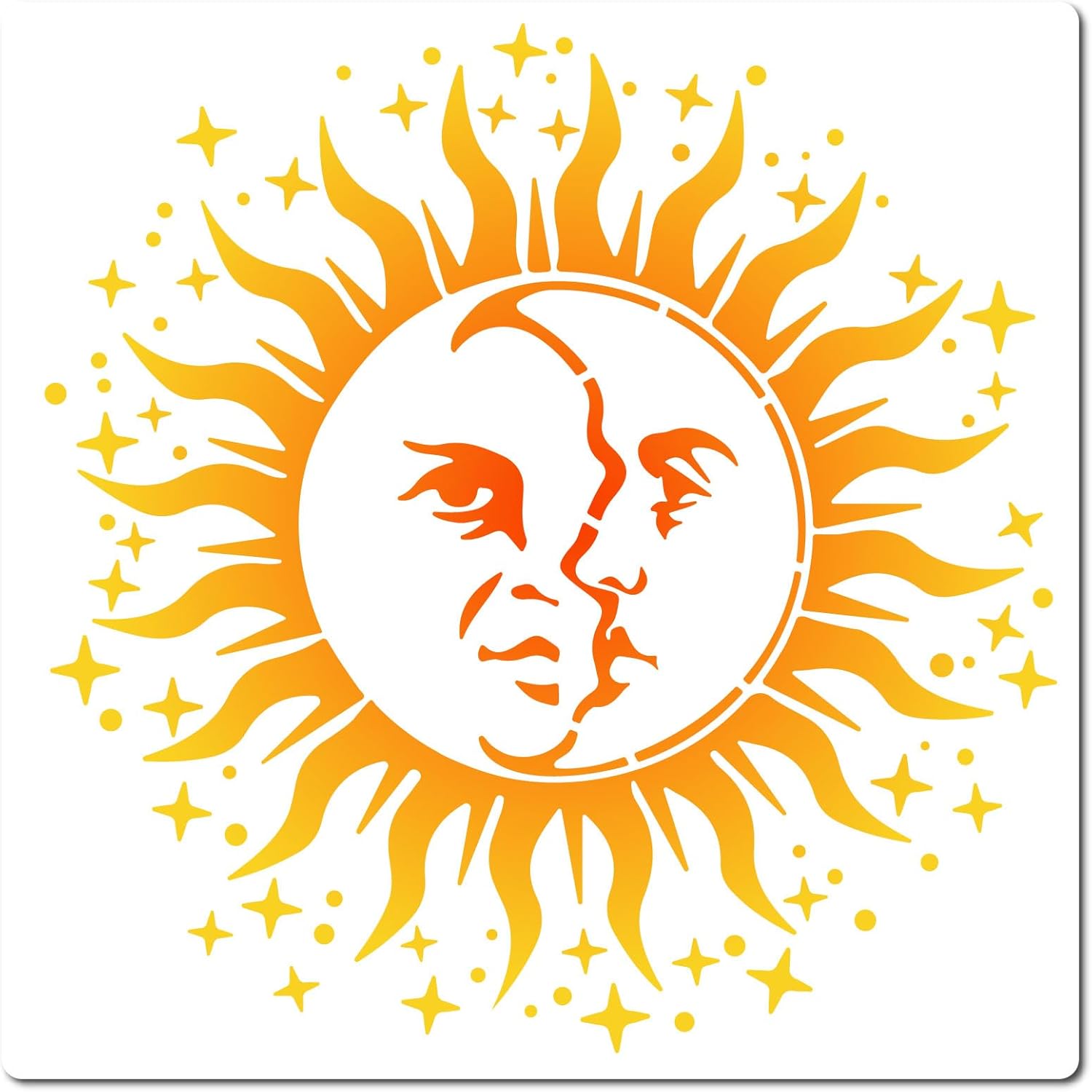 GORGECRAFT 30cm Large Sun Stencil Decoration Reusable Moon Star ...