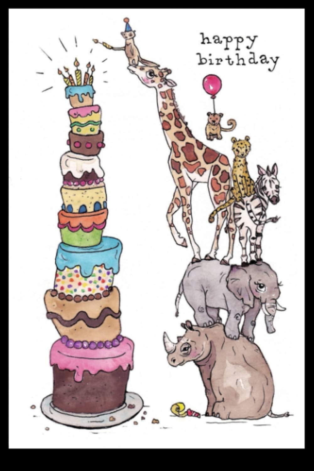 Password Book Zoo Animals Happy Birthday Greeting Card Zoo Animals ...
