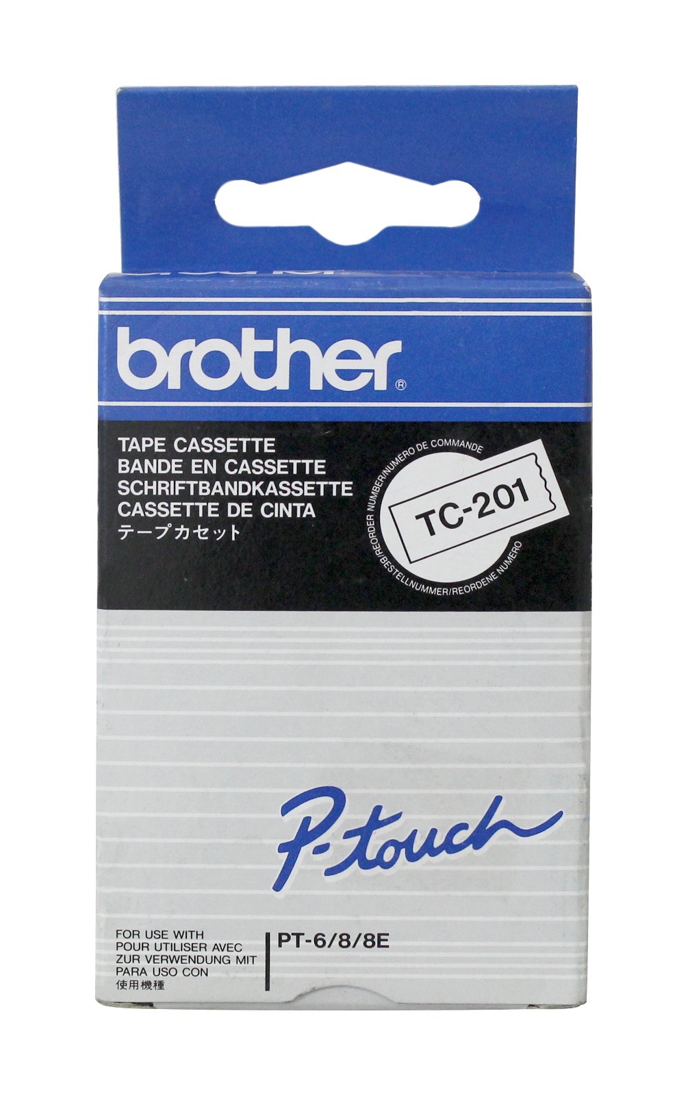 Brother TC-201 Cassetta nastro per etichettatura originale, 12 mm ...