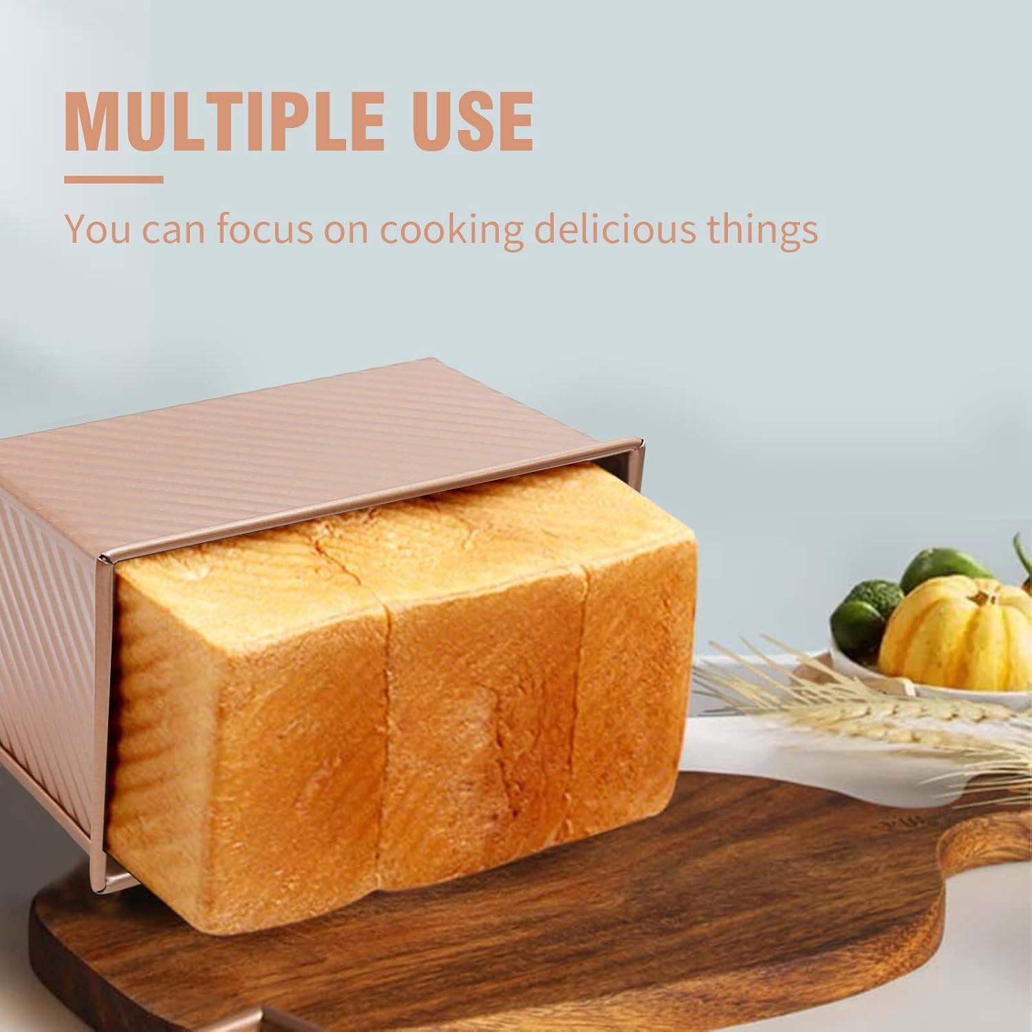 DUZFOREI 2 moldes para pan con tapa, sartén antiadherente de 1 libra ...