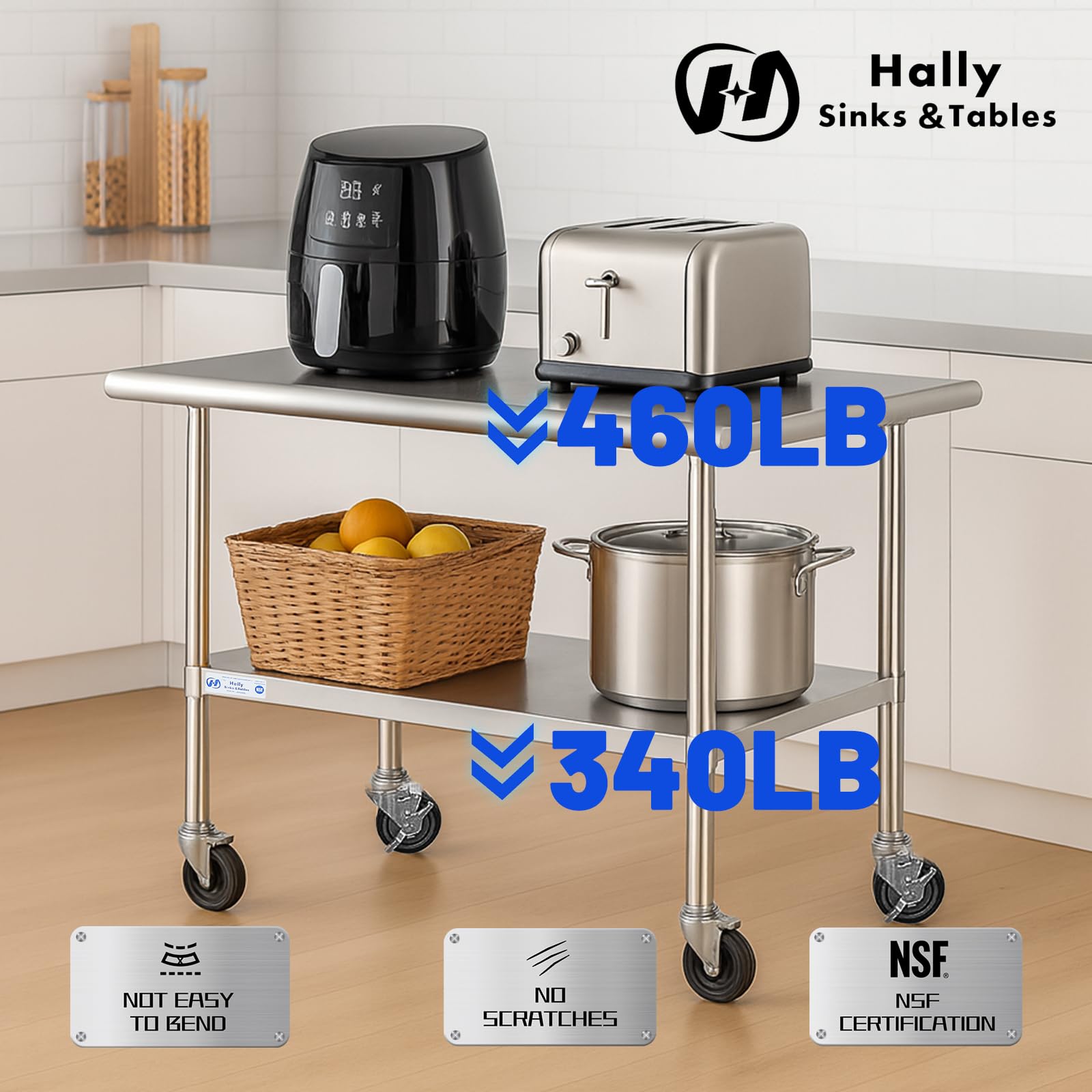 Stainless Steel Tables Stainless Steel Work Table 48x24 Inch With ...
